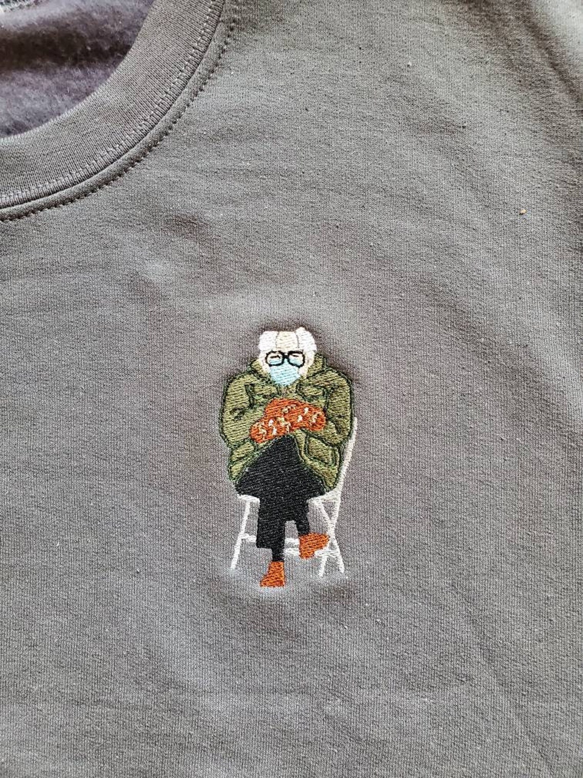 Bernie Sanders Sitting Inauguration Embroidered Sweatshirt - Etsy