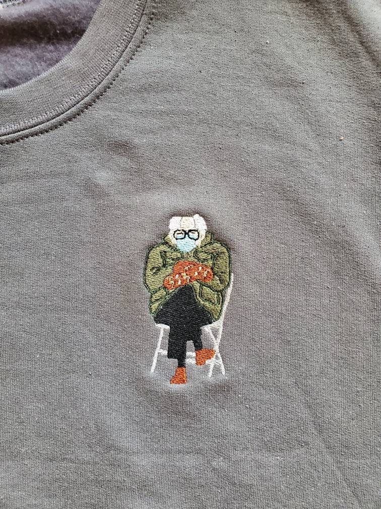 Bernie Sanders Sitting Inauguration Embroidered Sweatshirt | Etsy