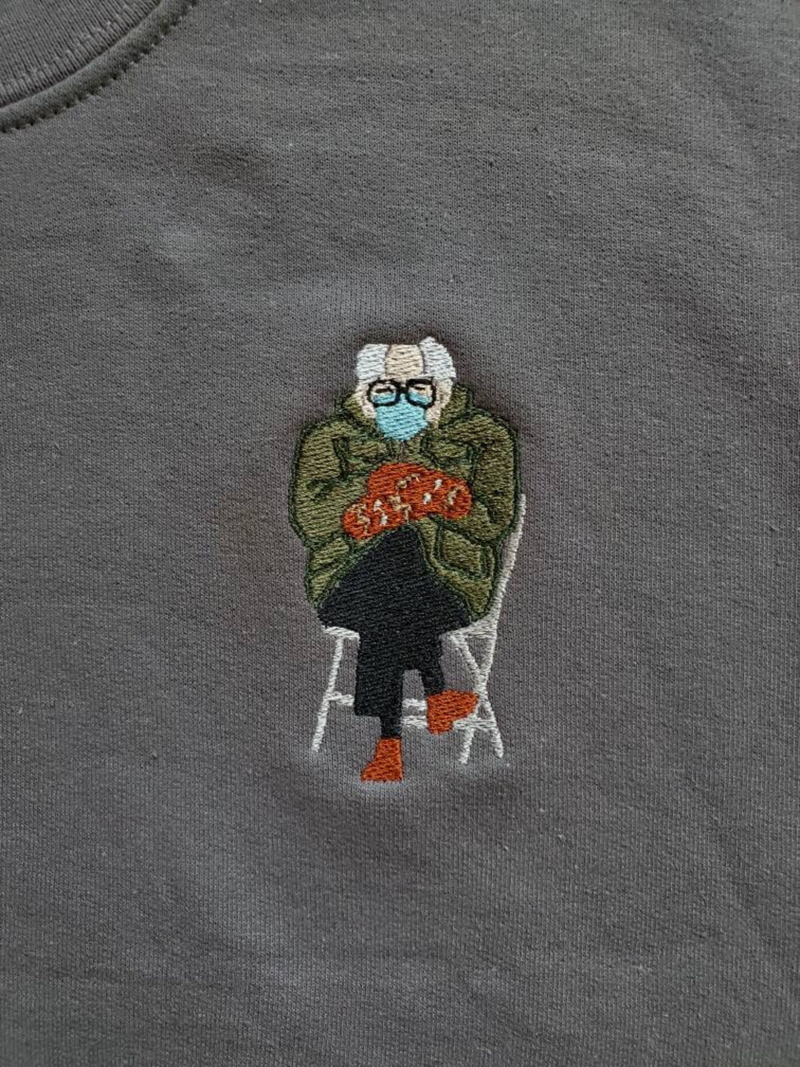 Bernie Sanders Sitting Inauguration Embroidered Sweatshirt | Etsy
