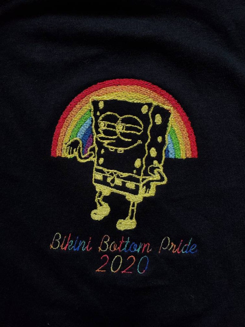 Spongebob Squarepants Gay Pride Embroidered Unisex Tshirt - Etsy