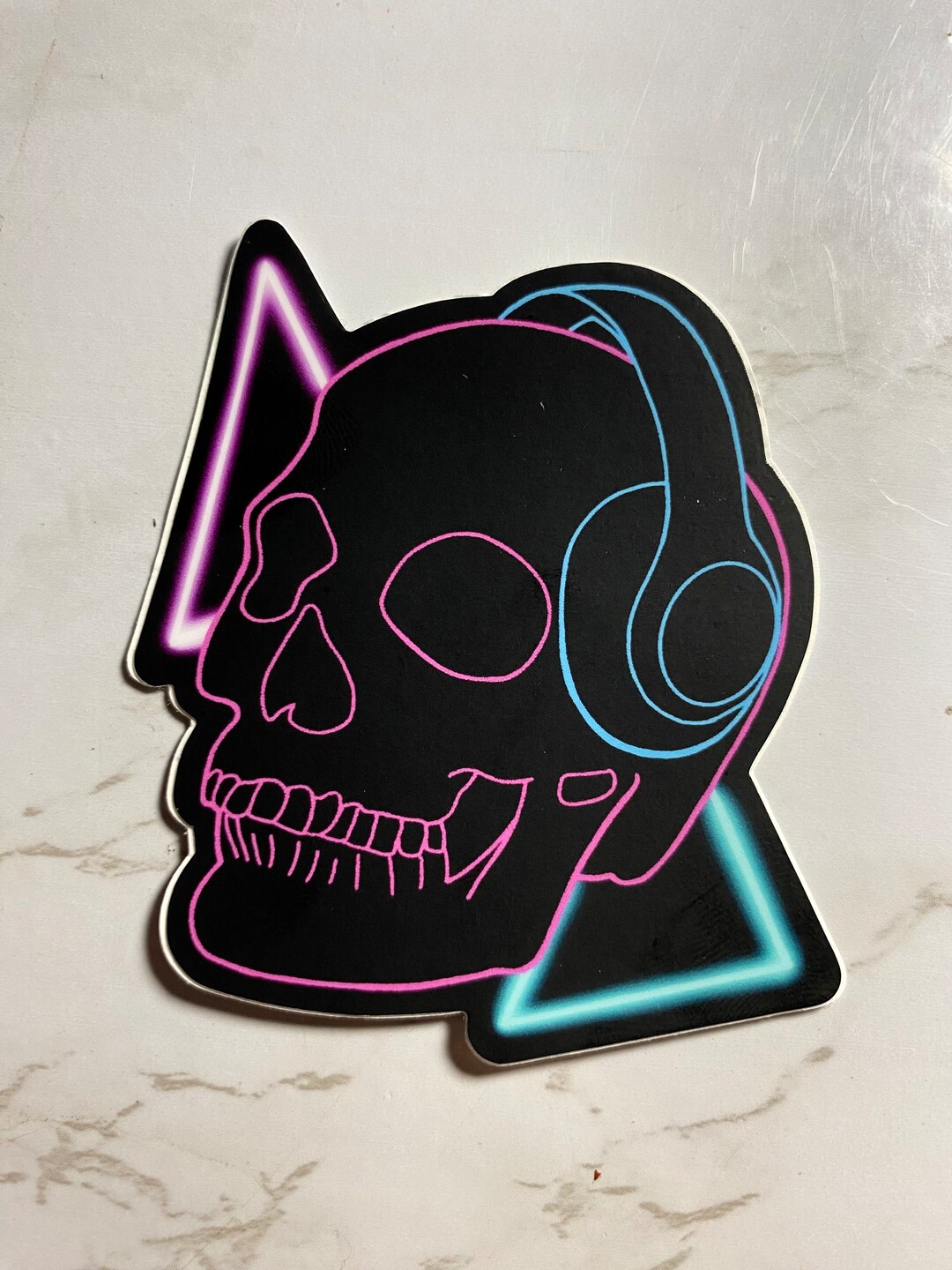 Neon Skull Sticker - Etsy