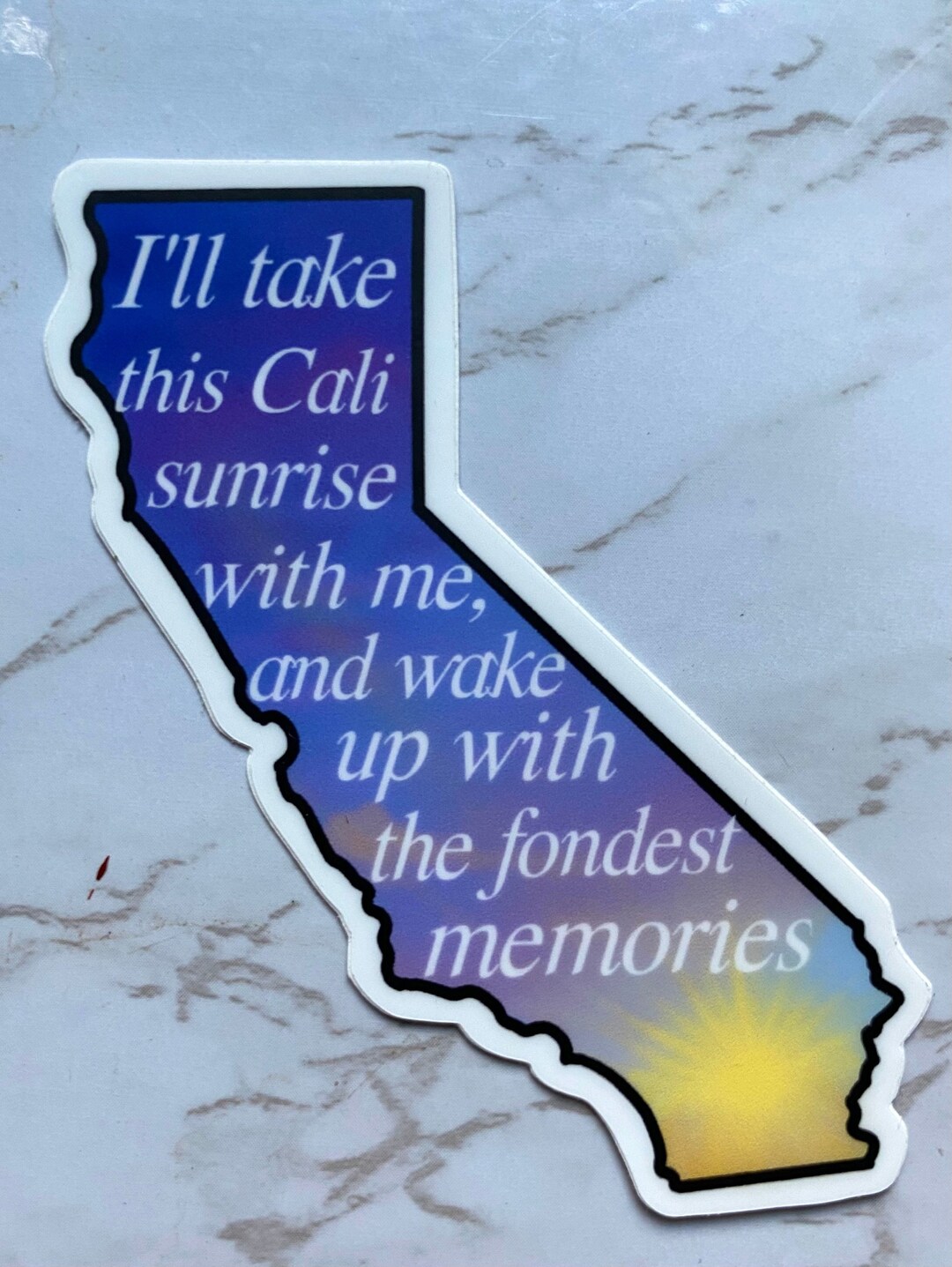 Cali Sunrise Vinyl Sticker - Etsy