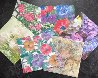Dark Floral Pattern Paper Napkins for Decoupage and Other Crafts - Etsy