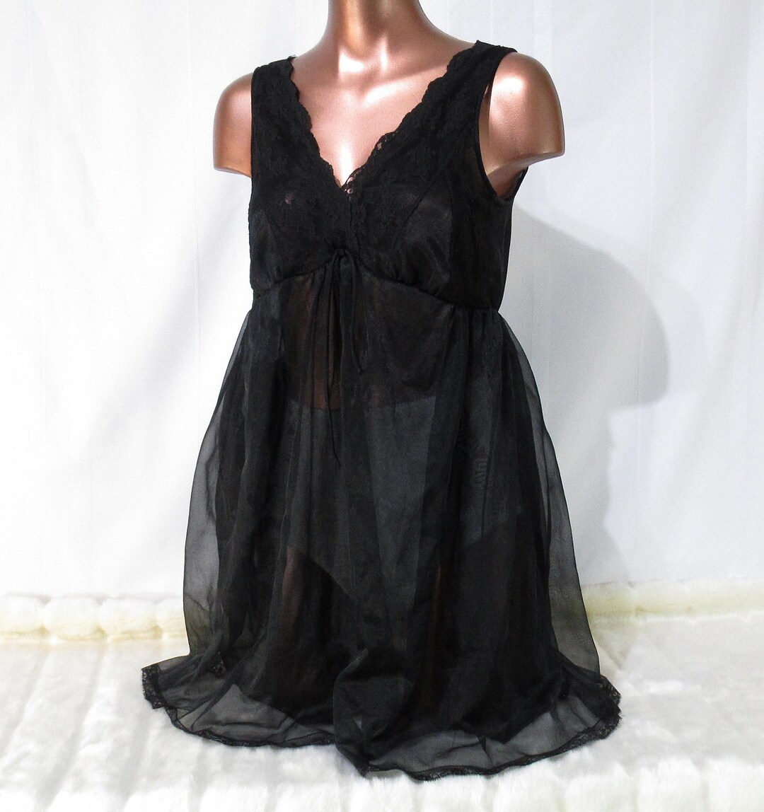 Miss Elaine Double Nylon Babydoll M - Etsy