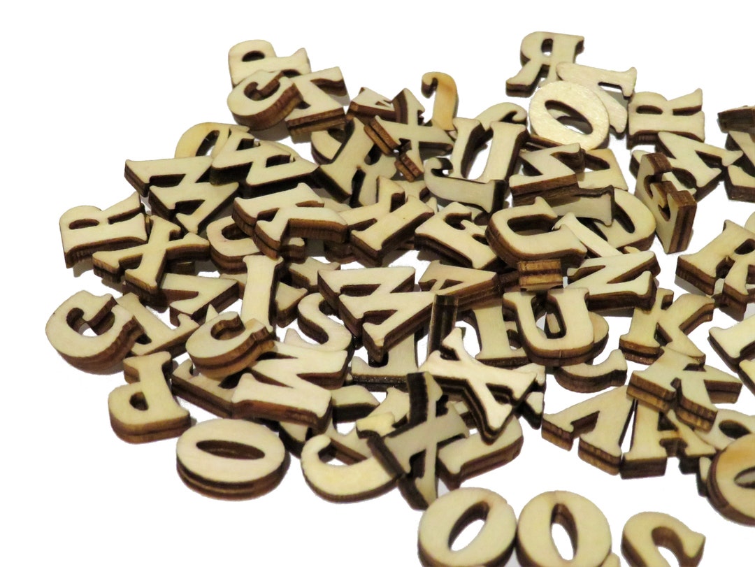 X100 Unfinished Wooden Letters, Mix, Small Letters, Wood Letters ...