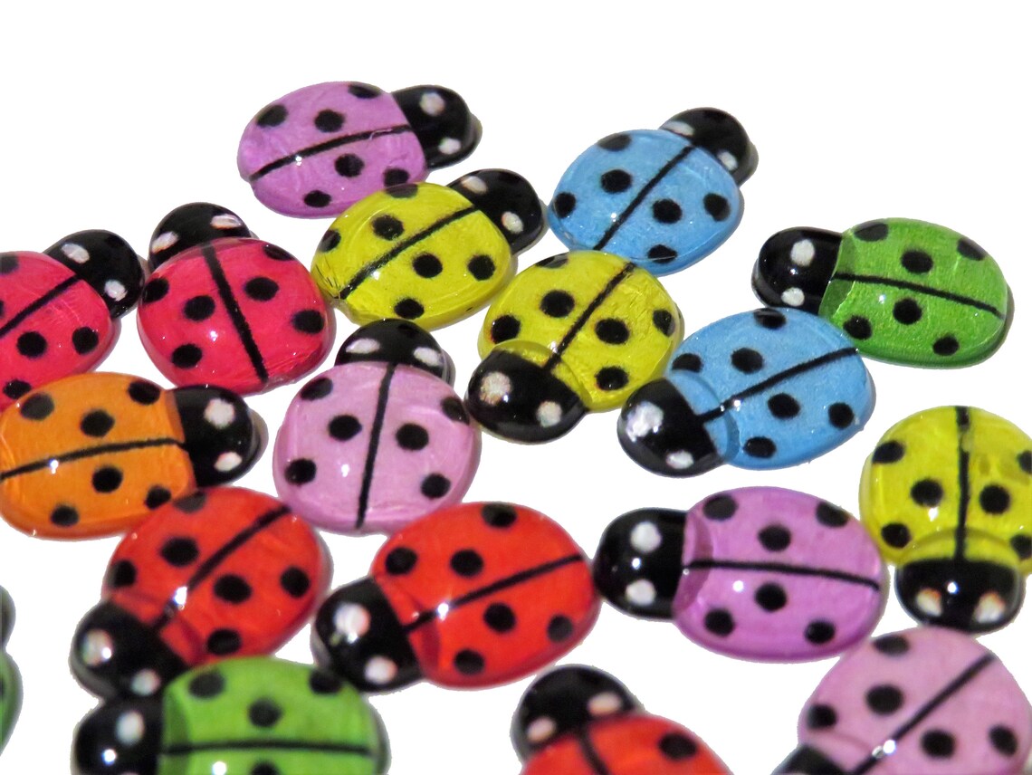 X20 Resin Colorful Ladybugs 13mm for Handcraft 13mm Ladybug - Etsy