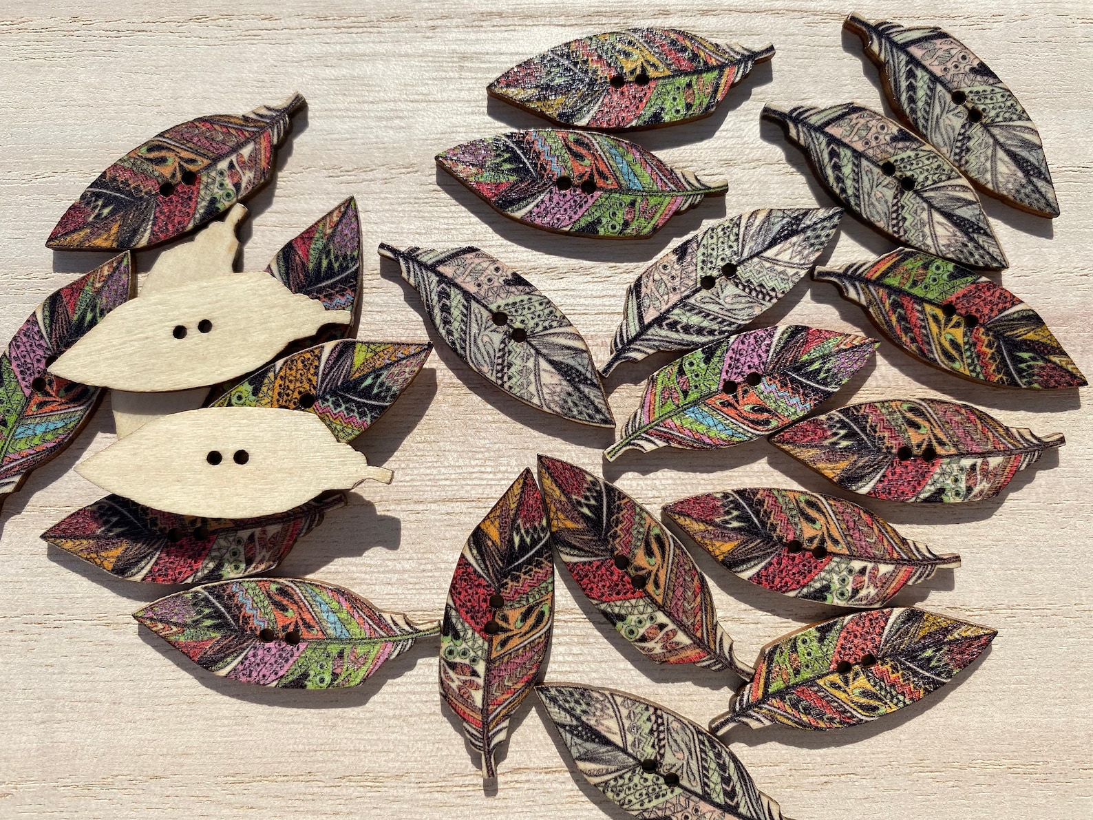 X10 Wooden Leaf Shaped Buttons Wood Leaf Buttons Wood - Etsy