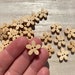 X10 Plain Wooden Flower Shaped Buttons, Wood Flower Buttons, Wood ...