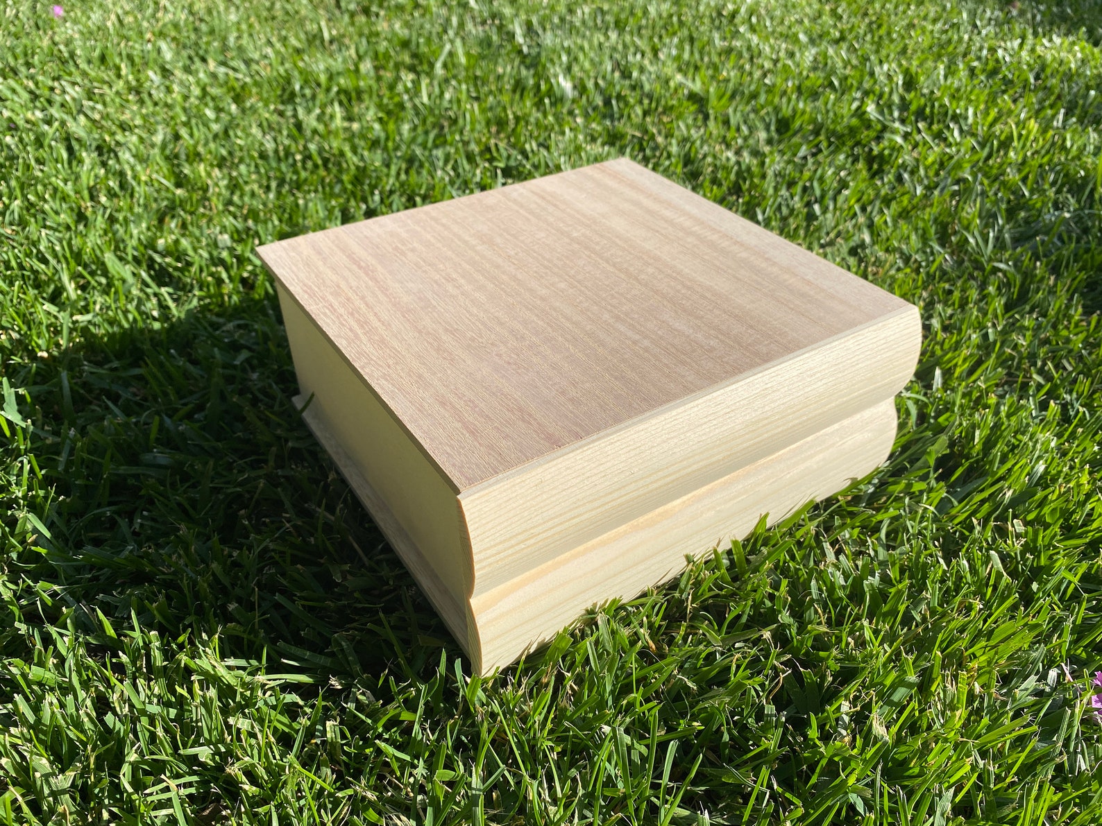 Unfinished Wooden Box Book Shaped With 4 Compartments, Unfinished Wood ...