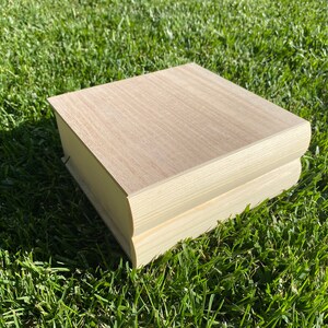 Unfinished Wooden Box Book Shaped With 4 Compartments, Unfinished Wood ...