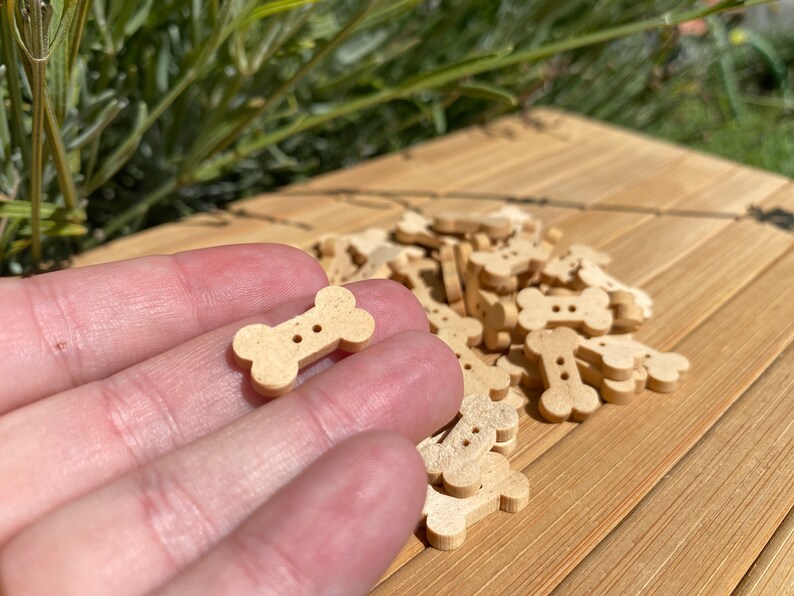 X10 Plain Wooden Dog Bone Shaped Buttons Wood Dog Bone - Etsy