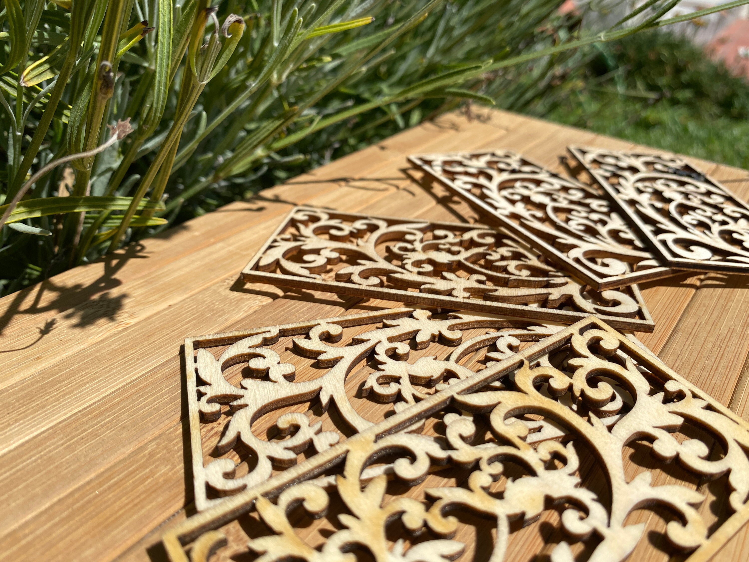 X5 Unfinished Wooden Filigree Rectangle 47x98mm Wood Filigree - Etsy