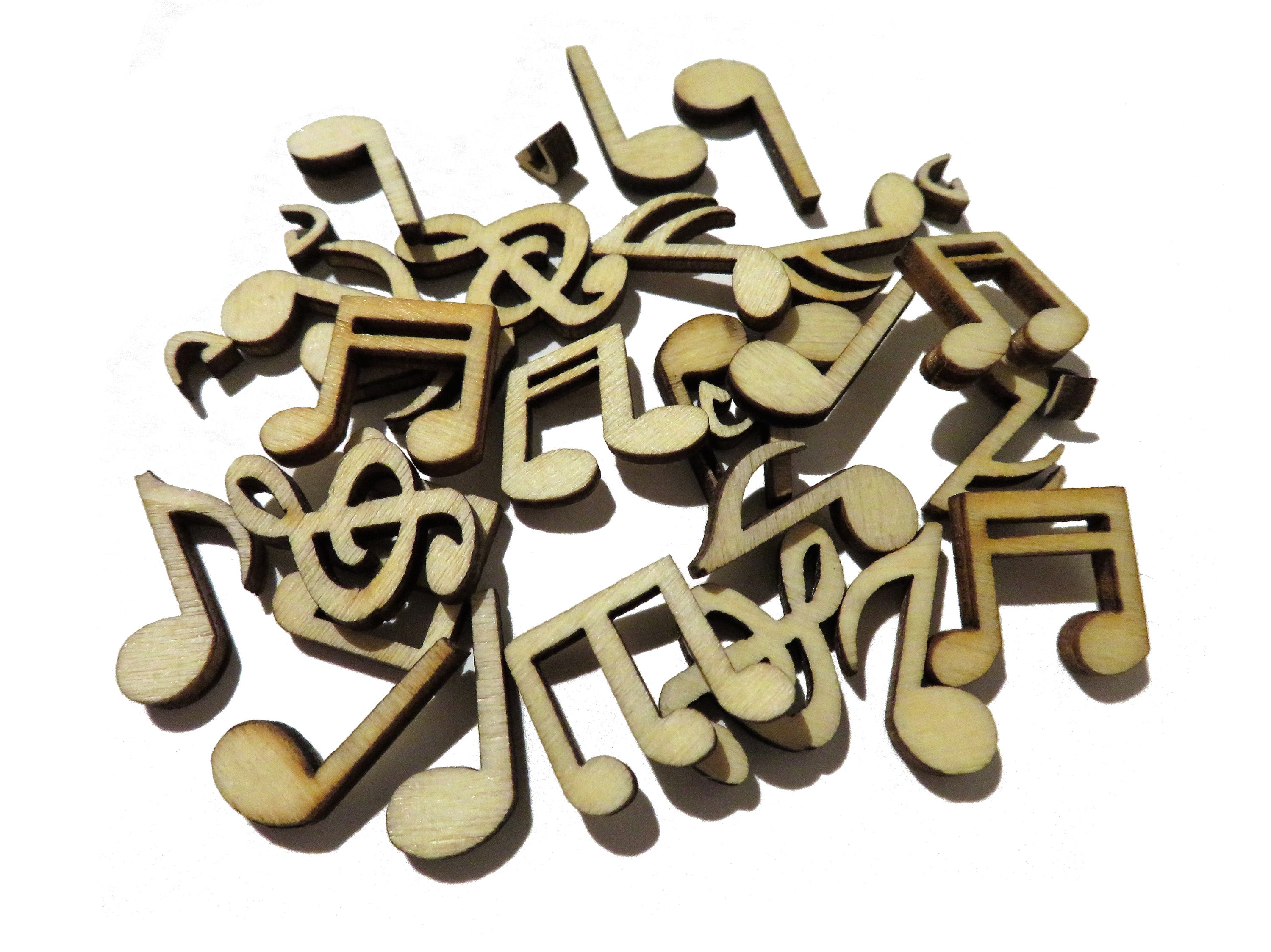 X25 Unfinished Laser Cut Wooden Musical Notes With 10-20mm | Etsy