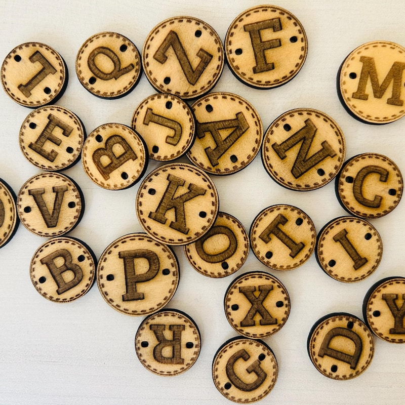 Wooden Letter a Button - Etsy