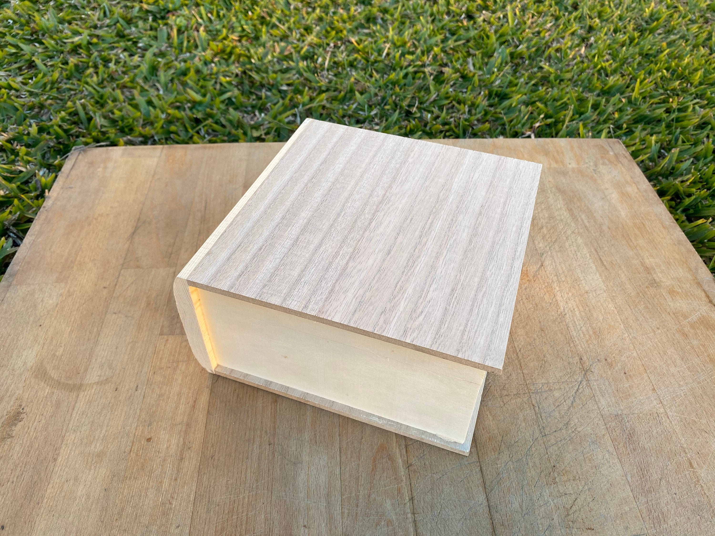Unfinished Wooden Box Book Shaped With 4 Compartments - Etsy