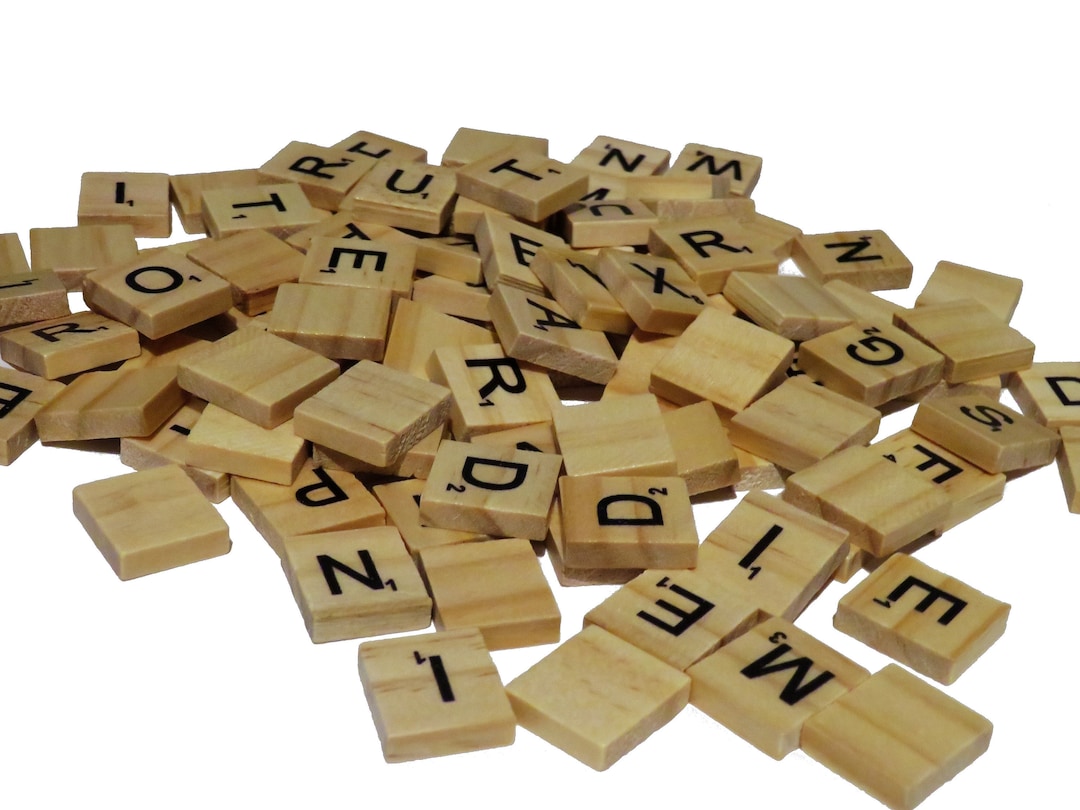 X100 Wooden Scrabble Tiles, Letters, Wood Scrabble Letters, Wooden ...