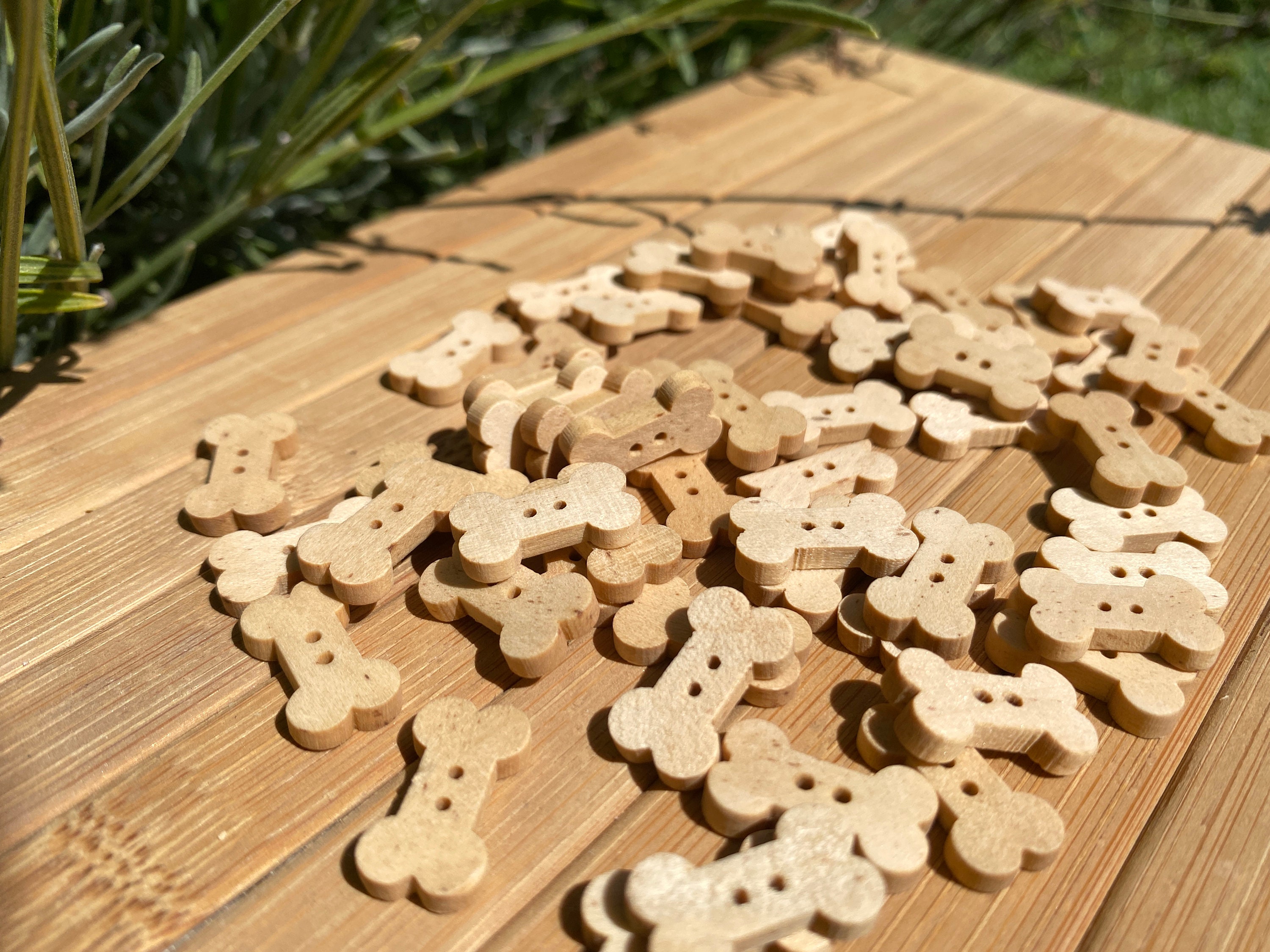 X10 Plain Wooden Dog Bone Shaped Buttons Wood Dog Bone - Etsy