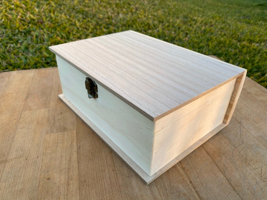 Unfinished Wooden Box Book Shaped With 6 Compartments, Unfinished Wood ...