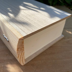Unfinished Wooden Box Book Shaped, Unfinished Wood Box, Diy Wooden Box ...