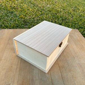 Unfinished Wooden Box Book Shaped With 6 Compartments, Unfinished Wood ...