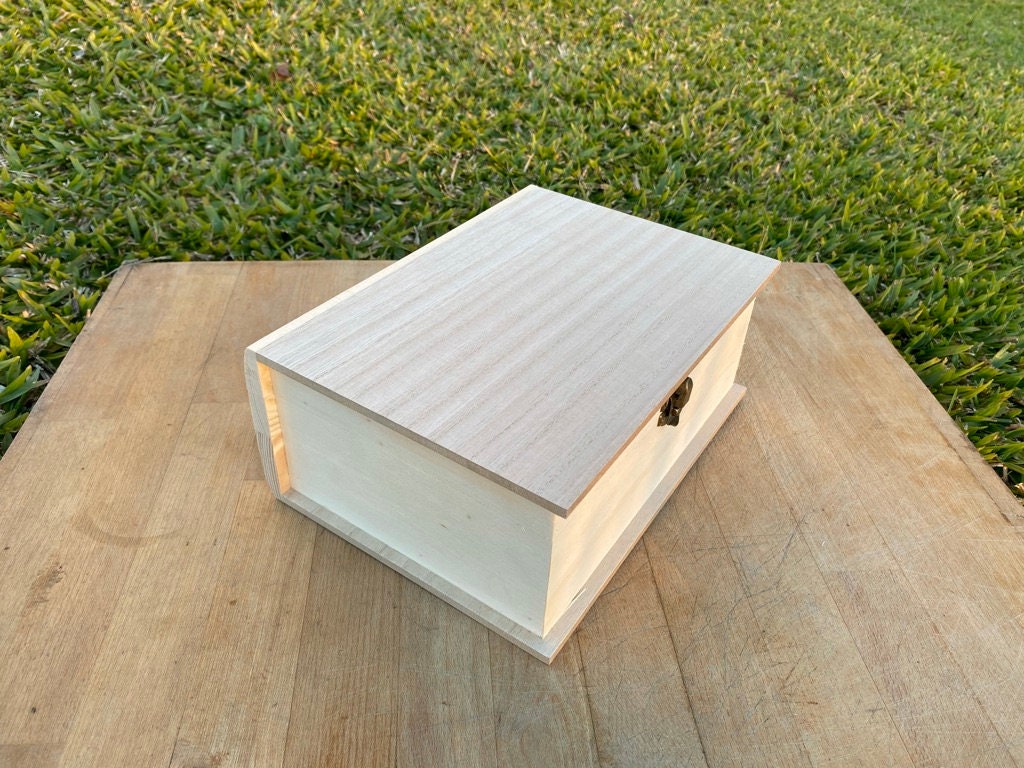 Unfinished Wooden Box Book Shaped With 6 Compartments, Unfinished Wood ...