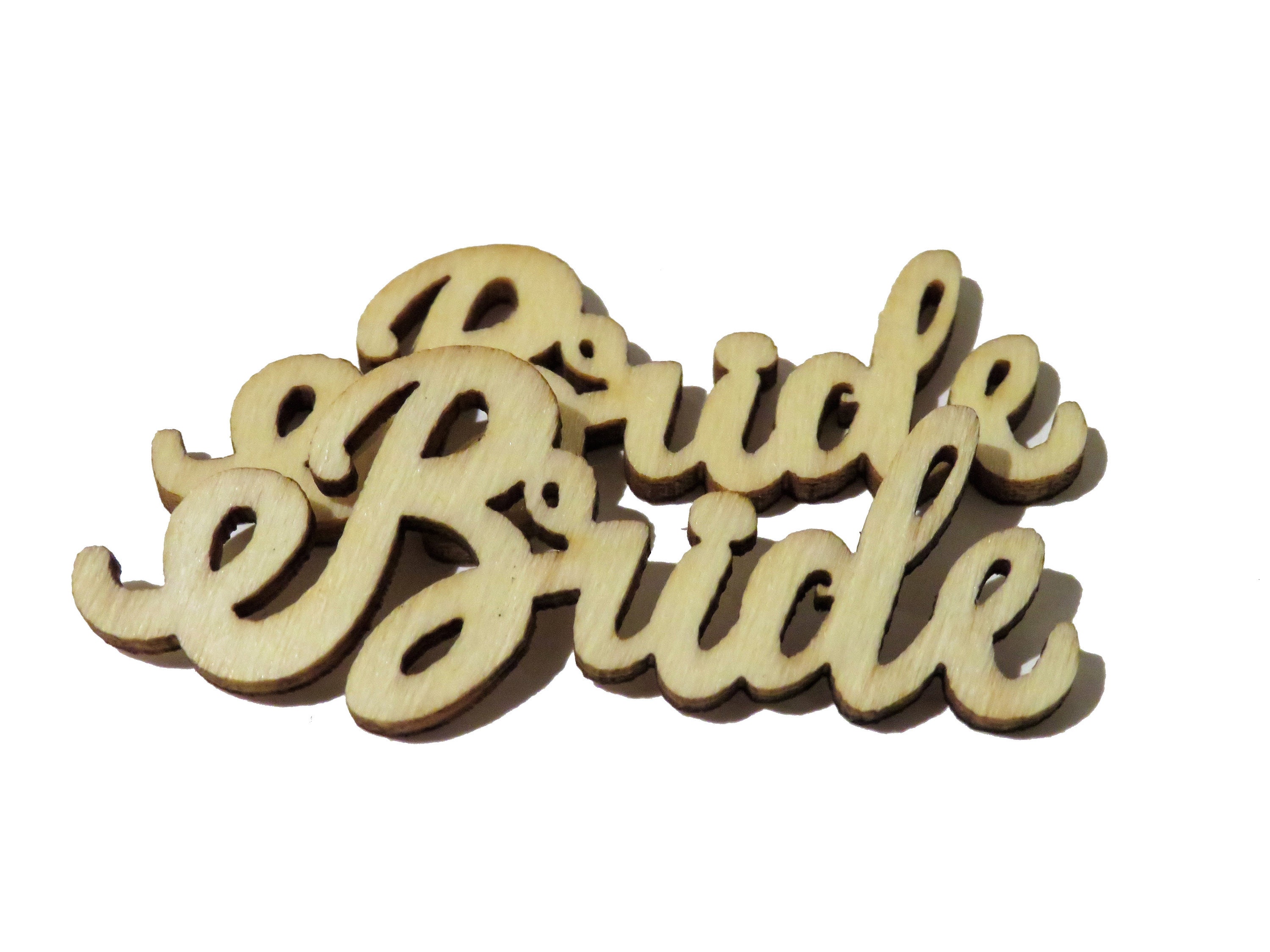 X2 Unfinished small wooden bride lettering 55x20mm wood | Etsy