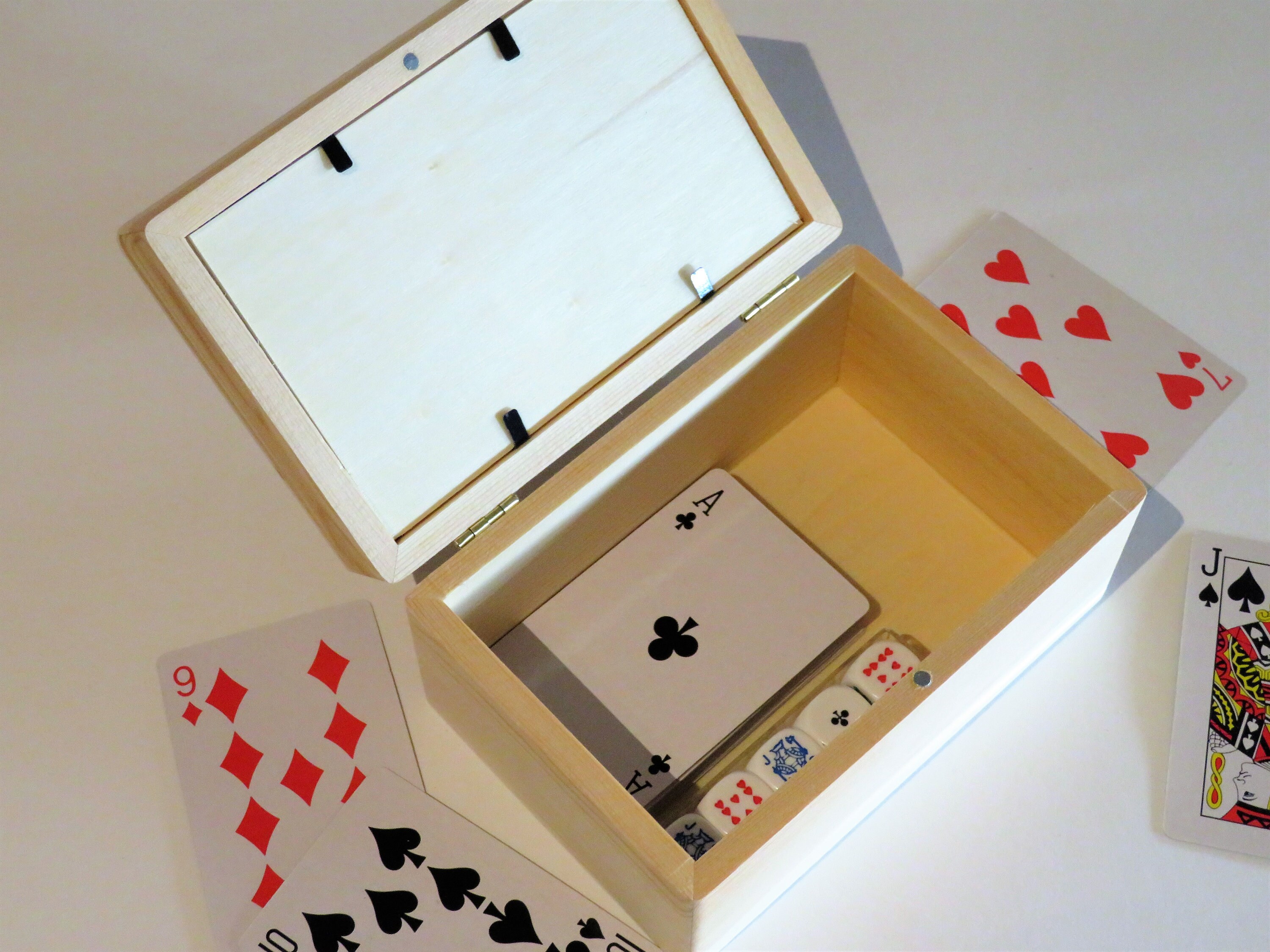 Wooden playing cards box wood box diy wooden box poker box | Etsy
