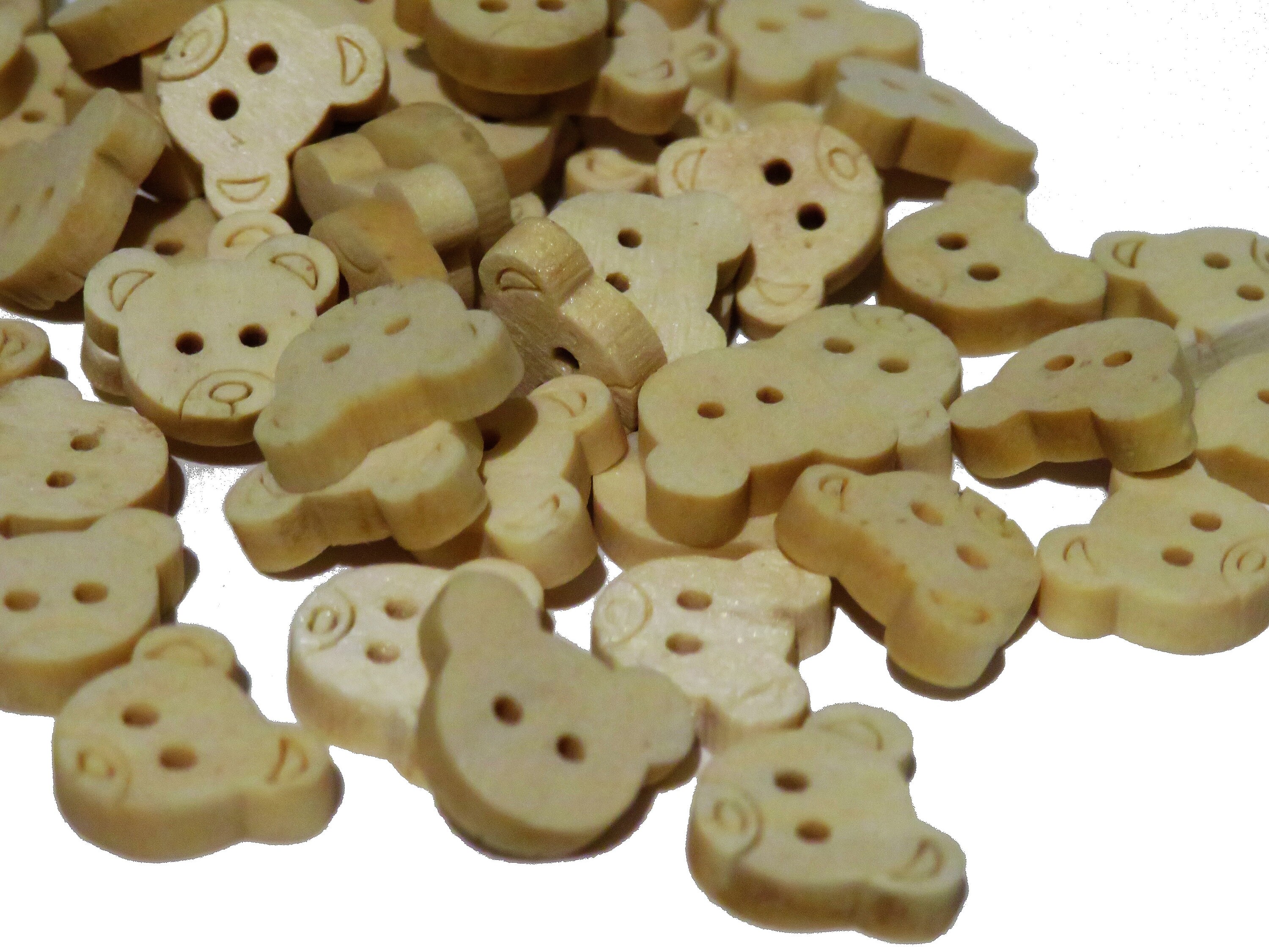 X10 Plain Wooden Bear Shaped Buttons Wood Bear Buttons Wood - Etsy