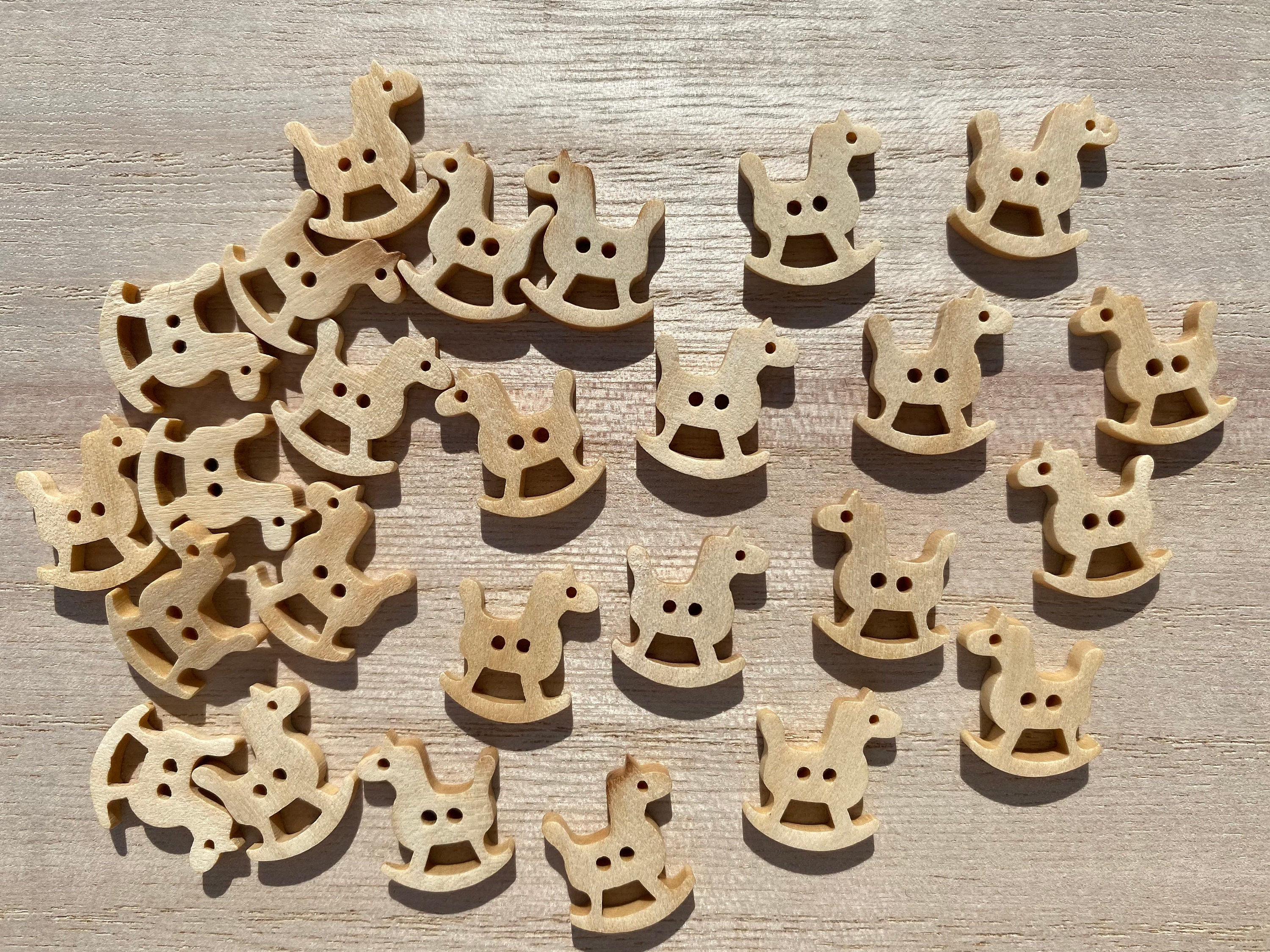 X10 Plain Wooden Swing Horse Shaped Buttons Wood Swing Horse - Etsy