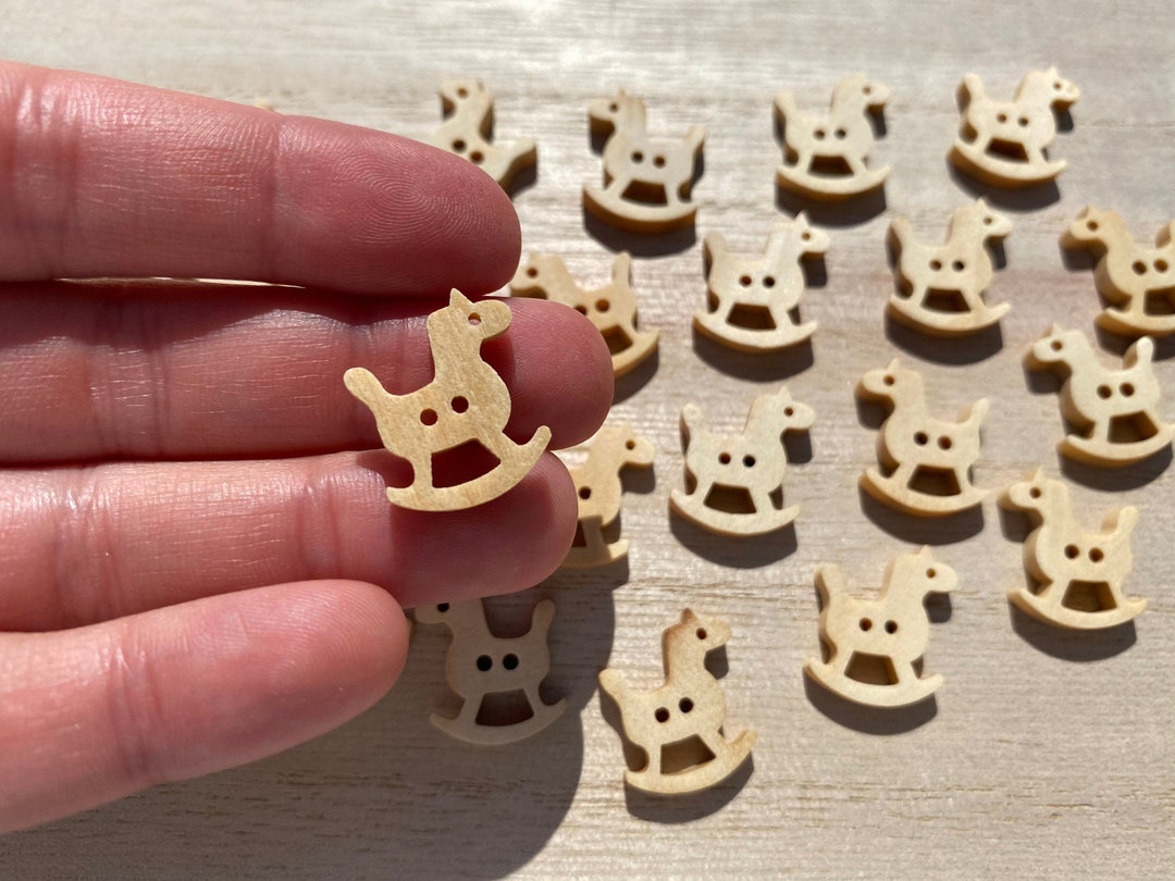 X10 Plain Wooden Swing Horse Shaped Buttons, Wood Swing Horse Buttons ...