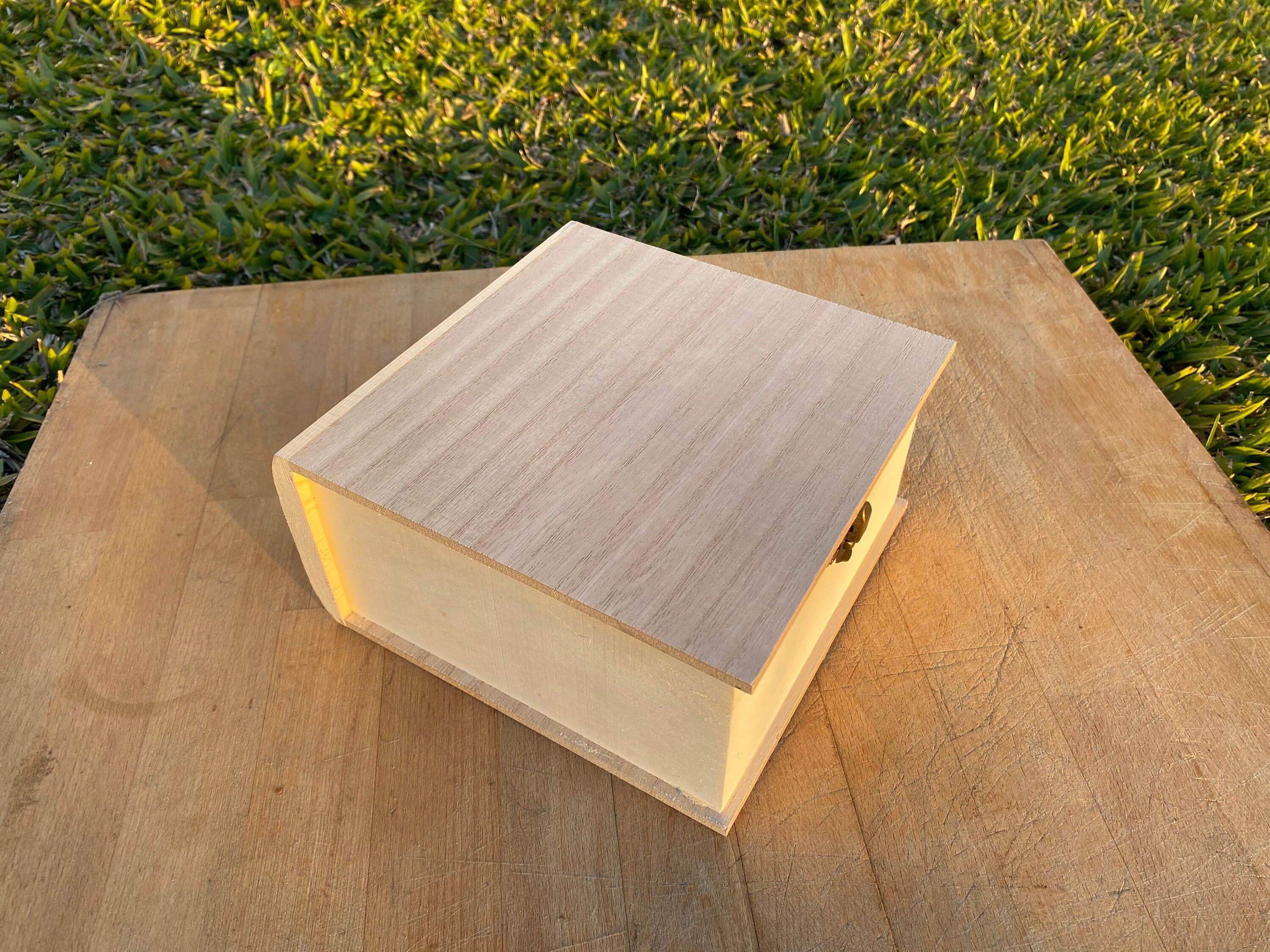 Unfinished Wooden Box Book Shaped With 4 Compartments - Etsy