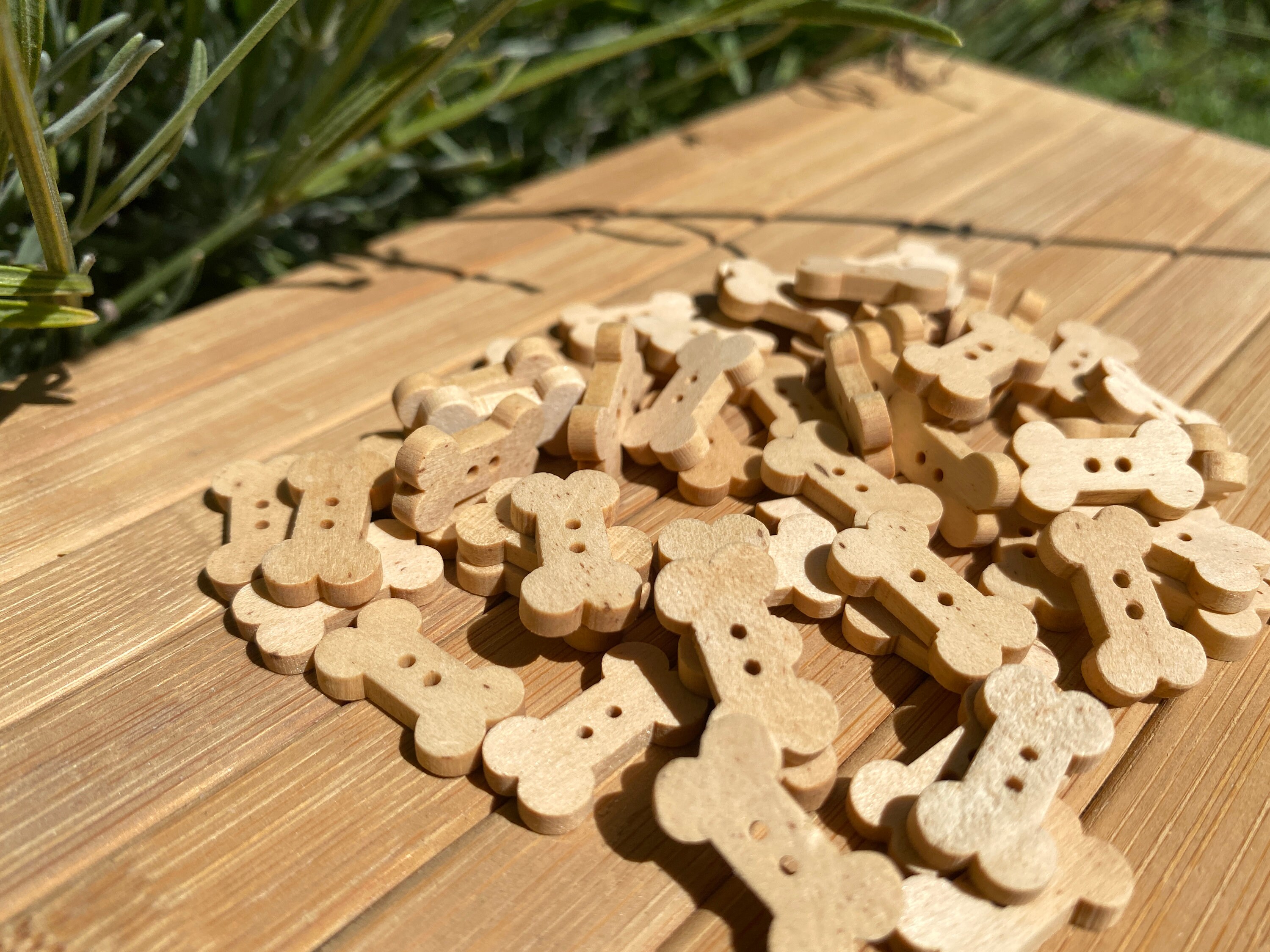 X10 Plain Wooden Dog Bone Shaped Buttons Wood Dog Bone - Etsy