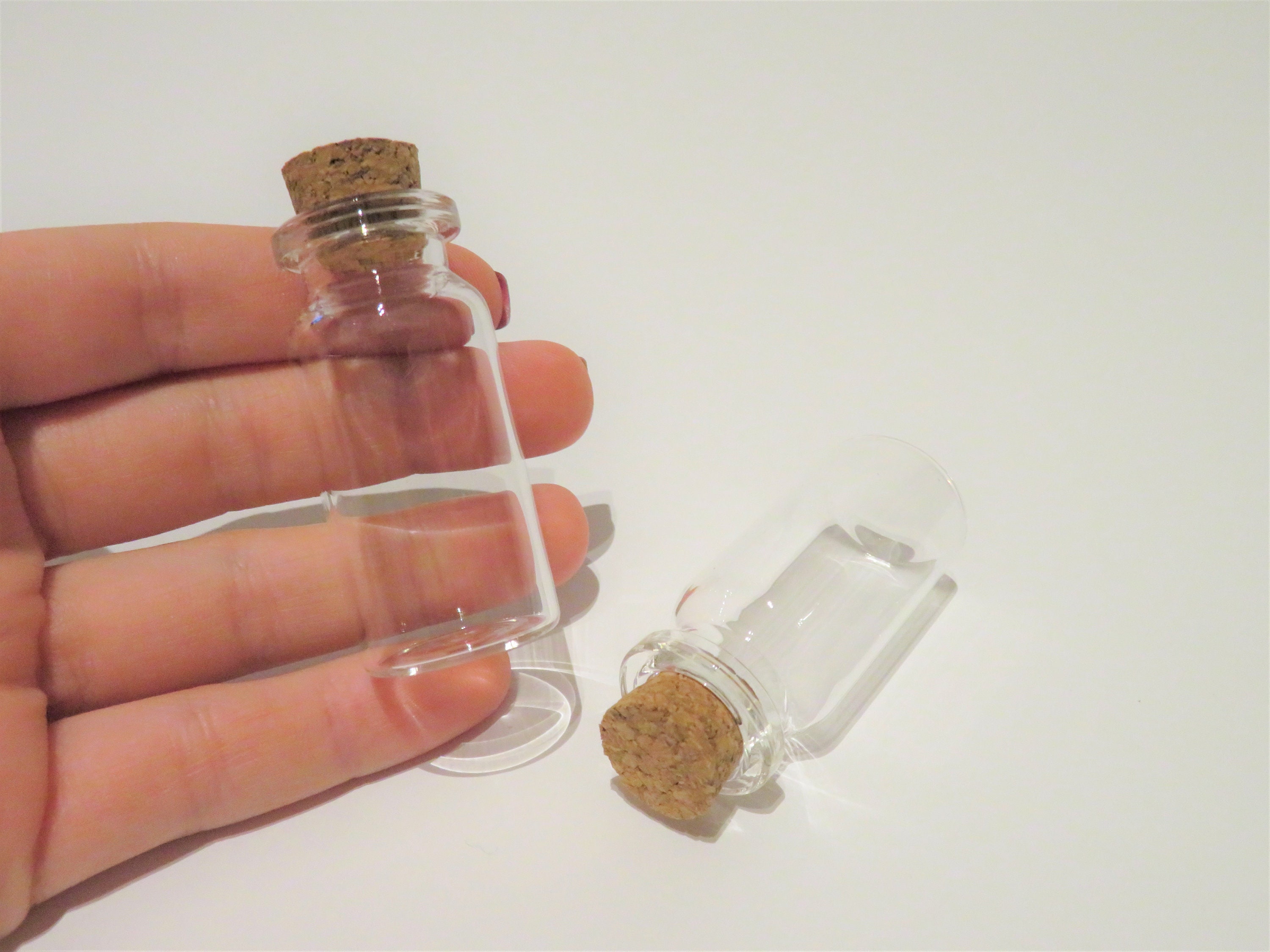 X2 Glass Vials Empty Glass Vial Glass Bottles Miniature | Etsy