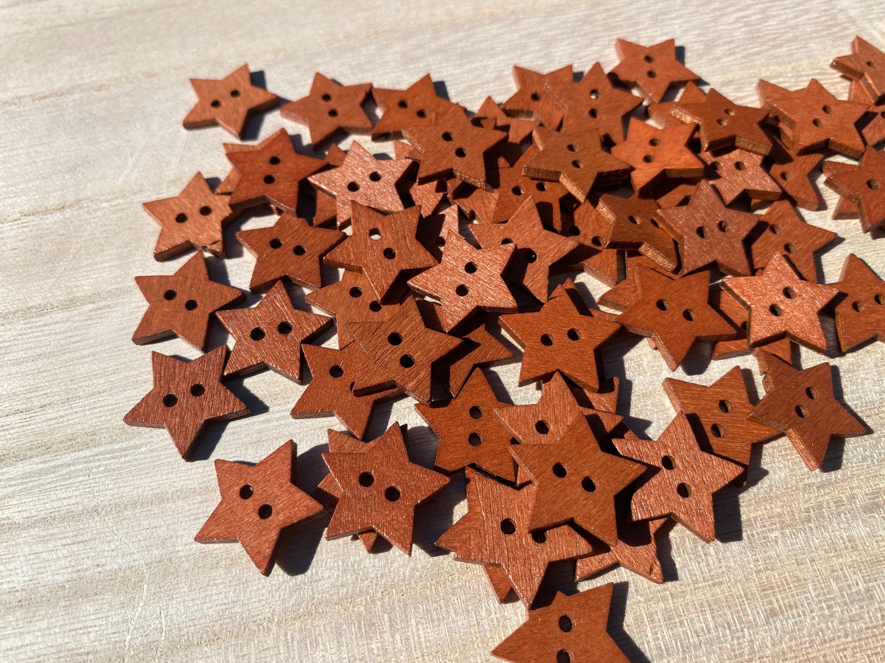 X10 Plain Wooden Star Shaped Buttons Wood Star Buttons Wood - Etsy