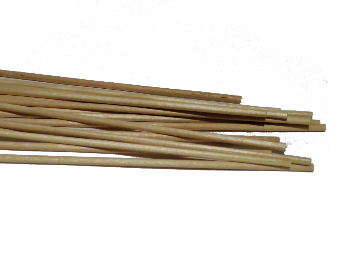 X10 Unfinished Round Wooden Sticks 30cm, Wood Dowel Sticks, Unfinished ...