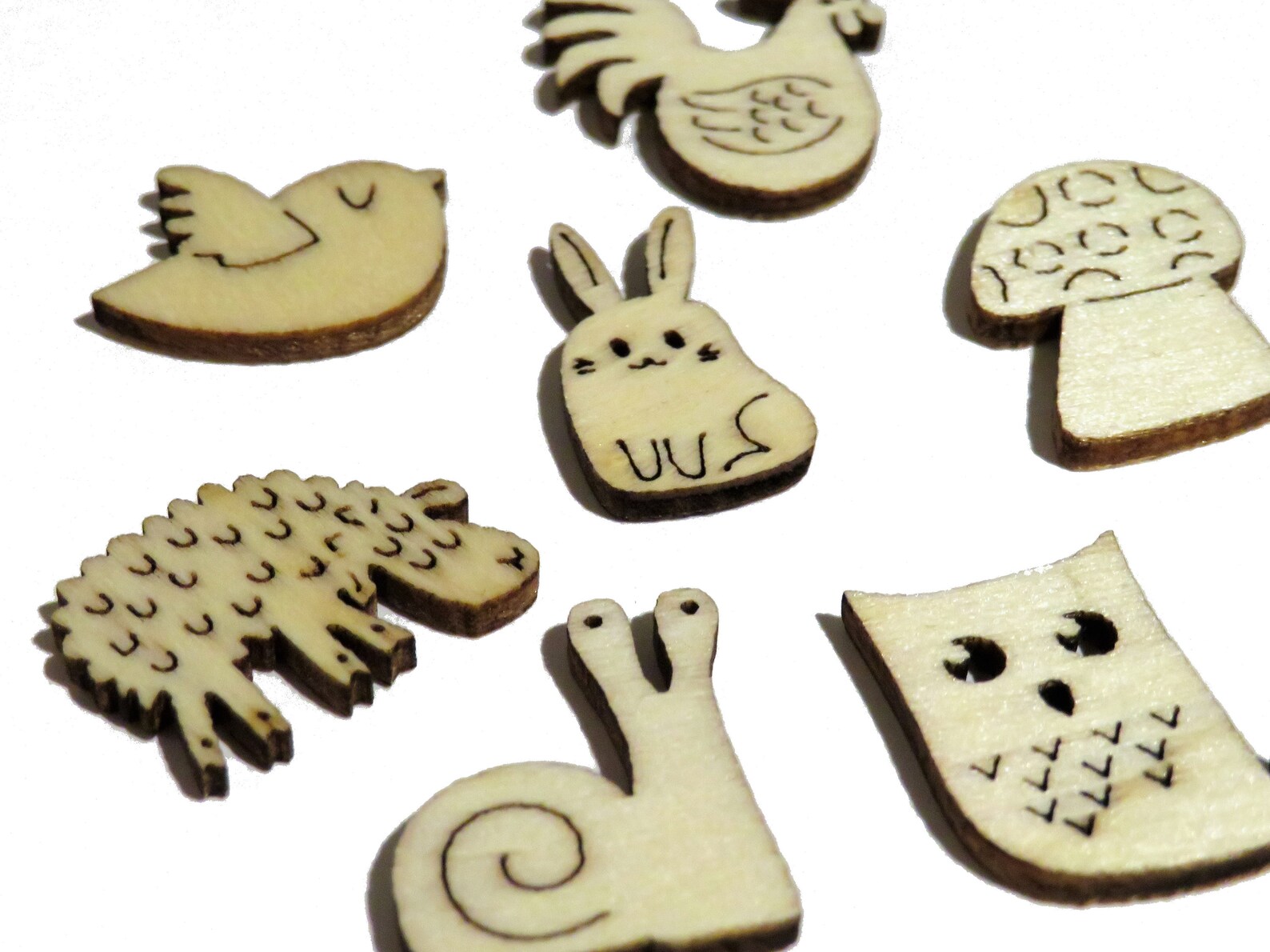 X10 Unfinished Small Wooden Animals Mix 10-15mm Wood Animals | Etsy