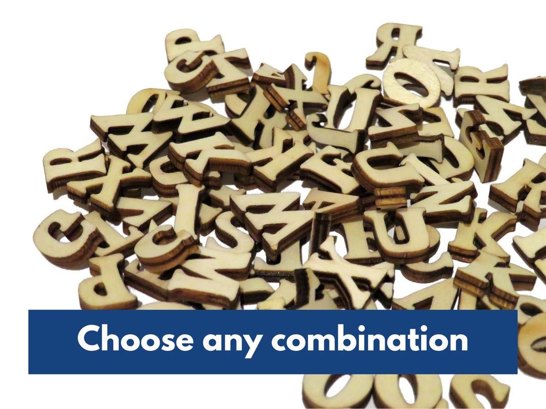 X10 Unfinished Wooden Letters or Numbers, Any Combination, Small ...