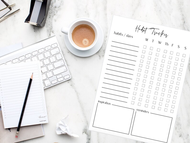 Minimalist Weekly Habit Tracker for Setting Goals A4 A5 | Etsy