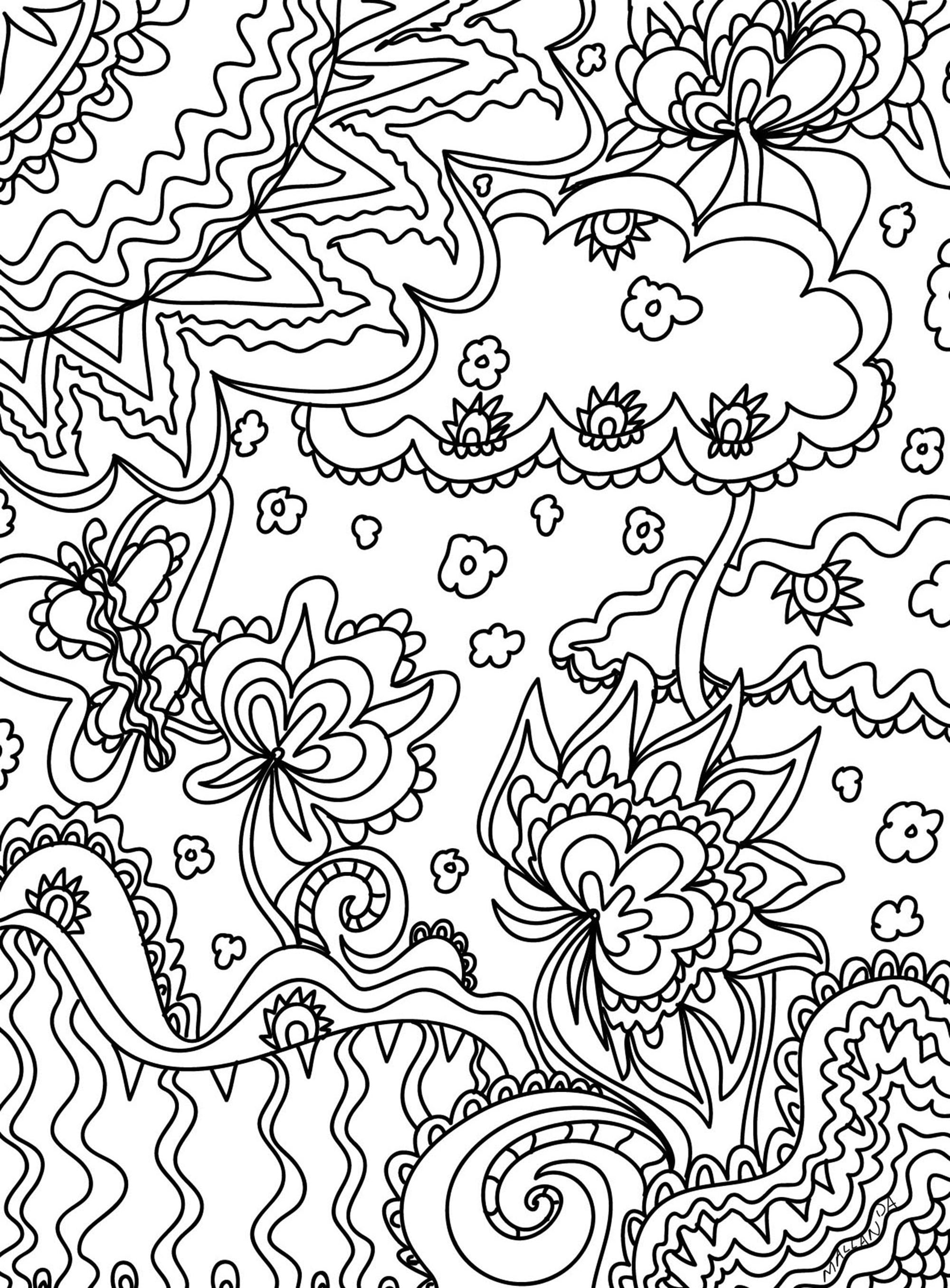 Abstract Doodle Coloring Page - Etsy Australia