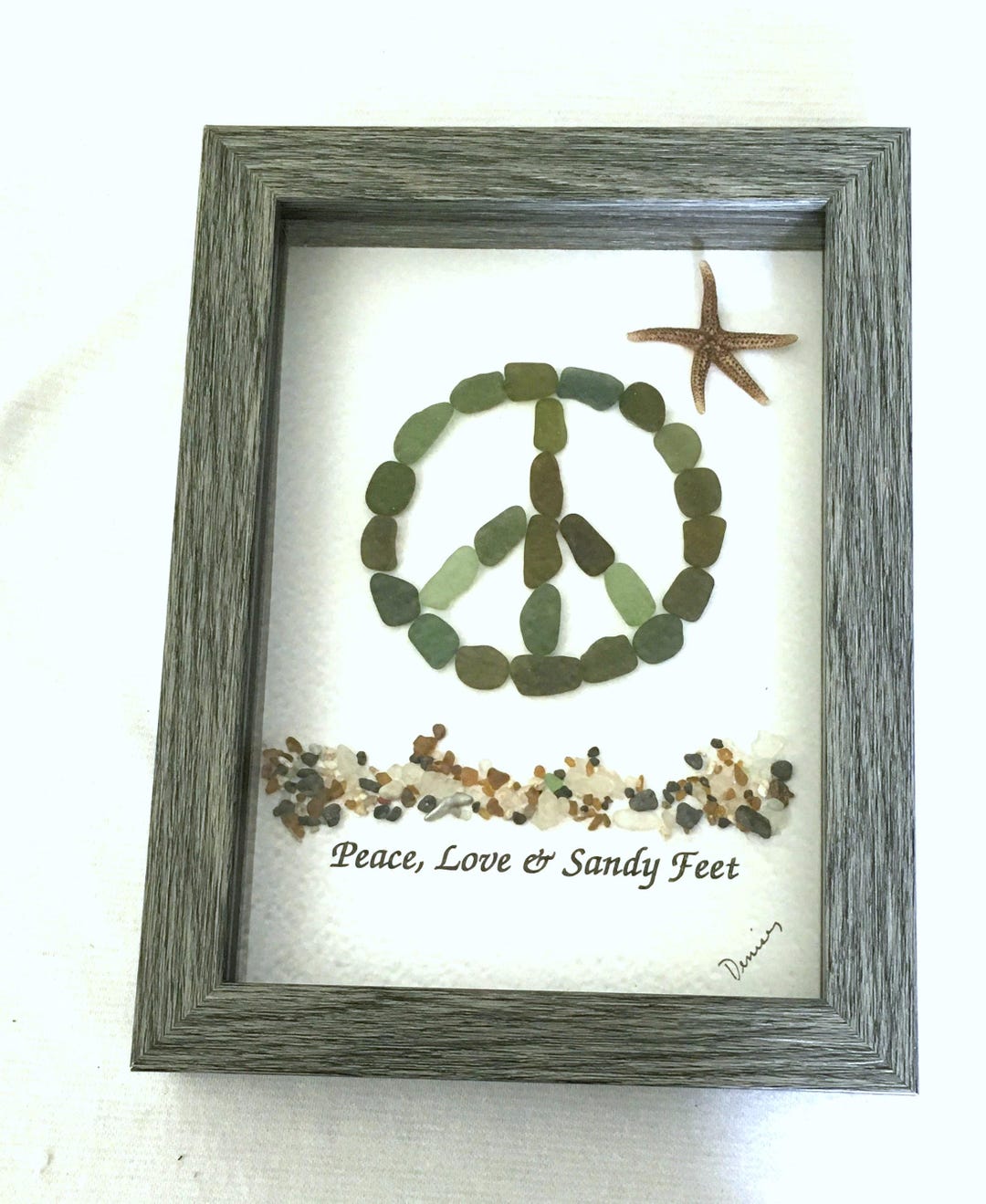 SEAGLASS PEACE SIGN, Peace Love and Sandy Feet, Hawaiian Beach Sands ...