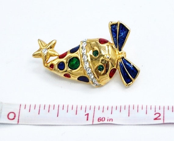Vintage Clown Pin Clown Pin Circus Pin Clown Jewel Gem 