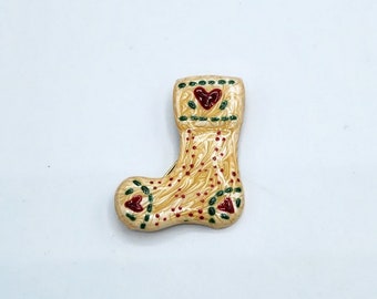 Retro Enameled Large Christmas Stocking Pin Item K 2682 - Etsy