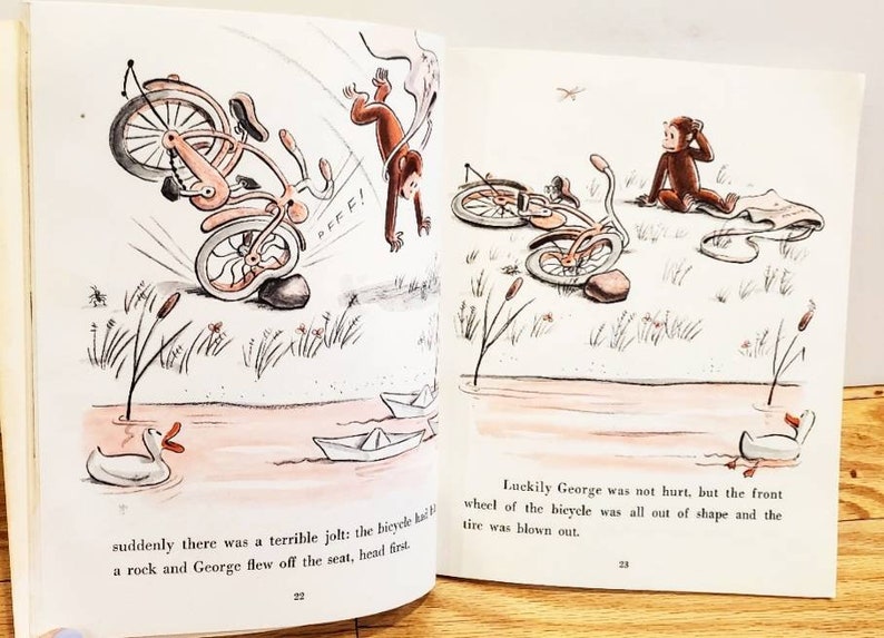 Curious George Rides a Bike Vintage Curious George Curious | Etsy