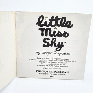 Vintage Little Miss Shy Book, Little Miss Book, Mr Men Books, Little ...