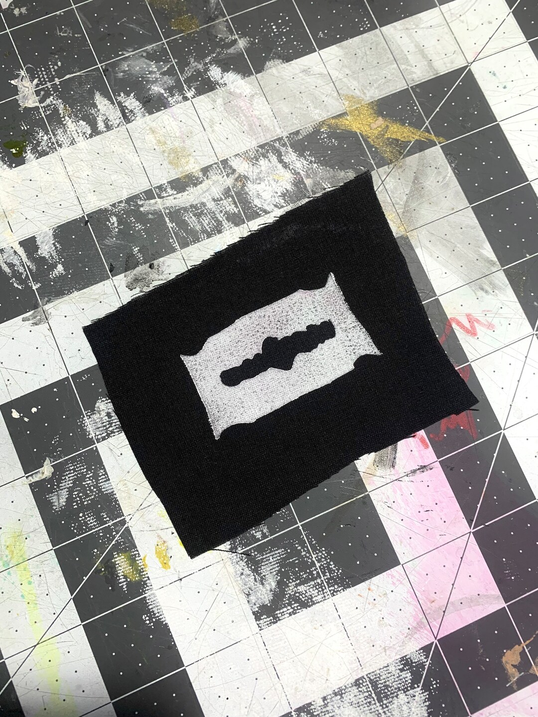 Razor Blade Lino Block Print Patch - Etsy