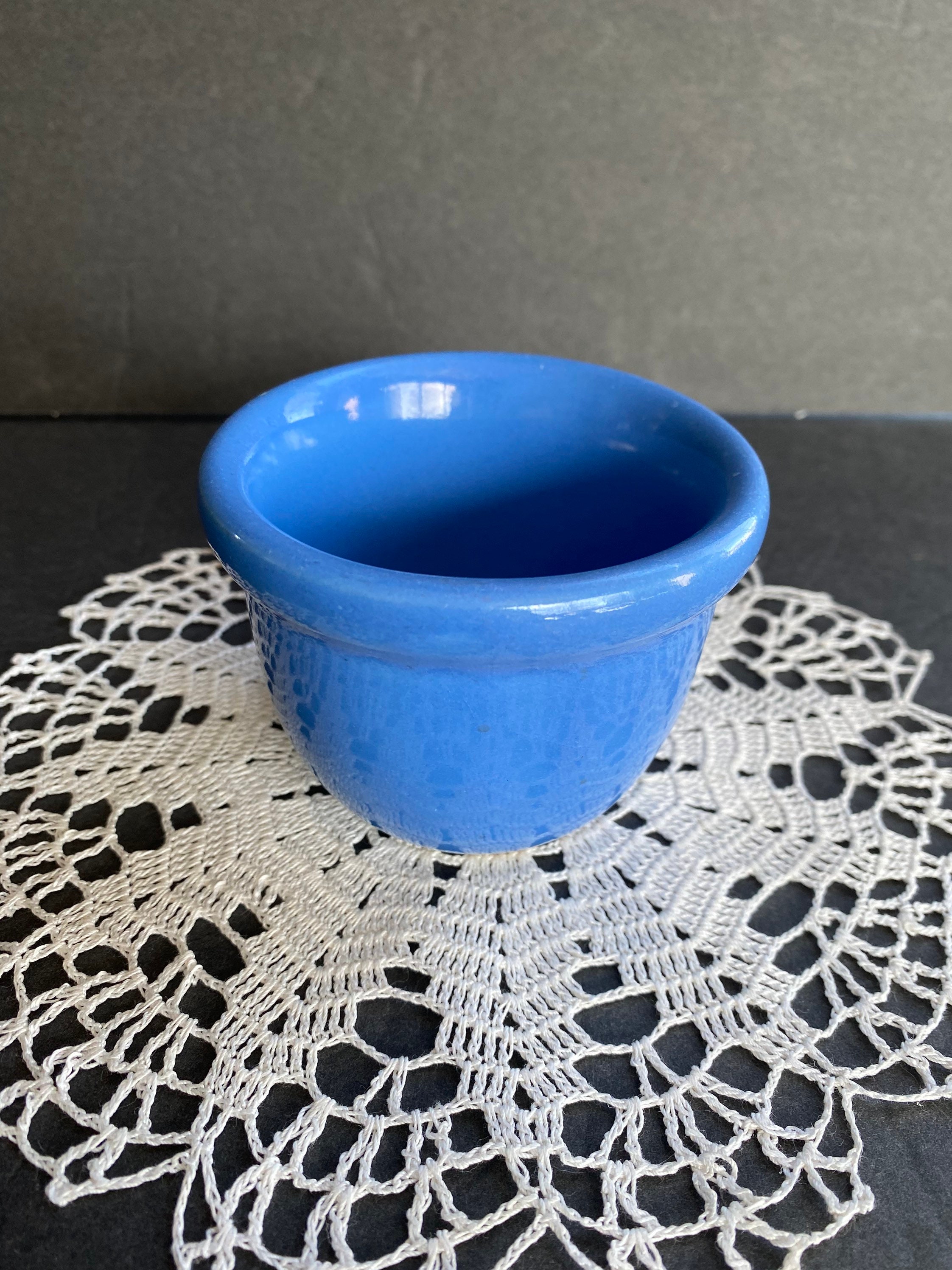 Vintage Blue Pottery Cache Pot Vintage Pottery Little Bowl | Etsy