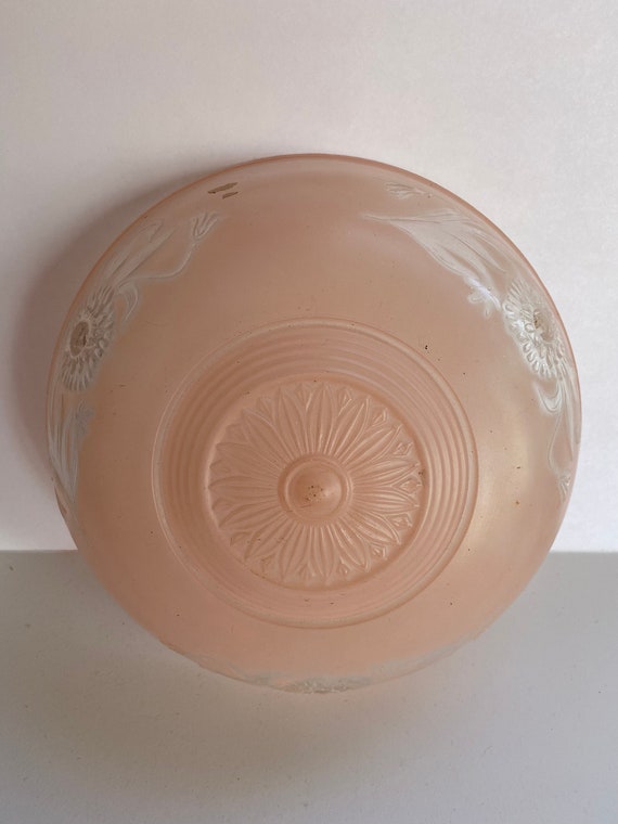 Vintage Pink Glass Hanging Light Fixture - Etsy