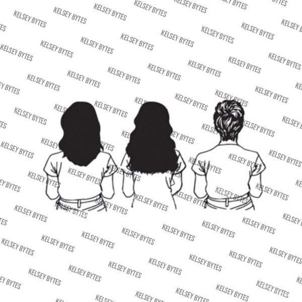 Women From Behind Line Art - Etsy