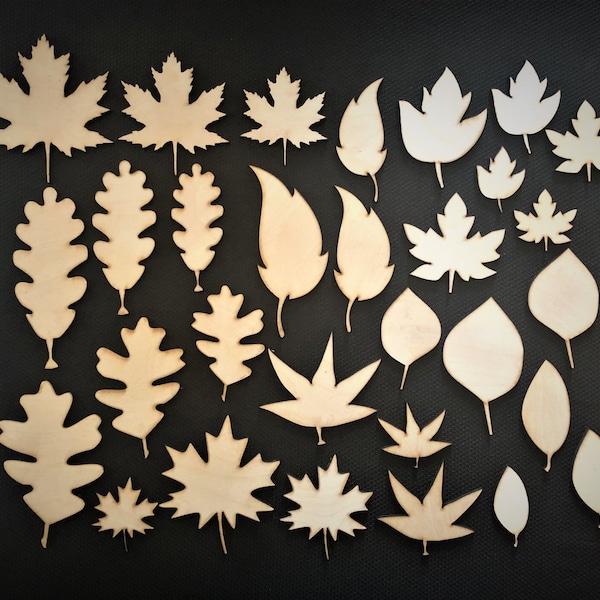 Wooden Leaves - Etsy