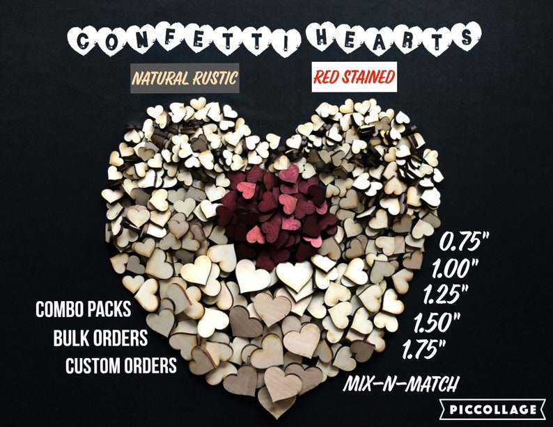 Rustic Wooden Confetti Hearts, Wedding Table Decor, Birch Wood - Etsy